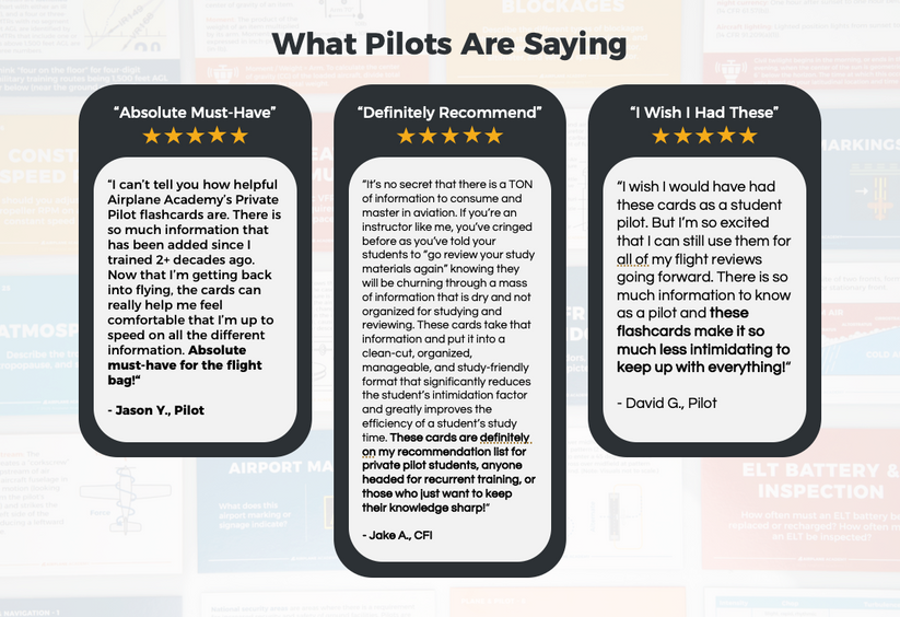 Airplane Academy Private Pilot Flashcards